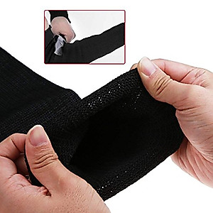 ideapro Arm Protection Sleeve, Kevlar Sleeve Cut Resitant 40cm Burn Resistant Anti Abrasion Safety Arm Guard for Garden Kitchen Yark Work 1 Pair (Black)