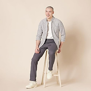 Amazon Essentials Men's Slim-Fit Wrinkle-Resistant Flat-Front Chino Pant, Charcoal, 34W x 30L