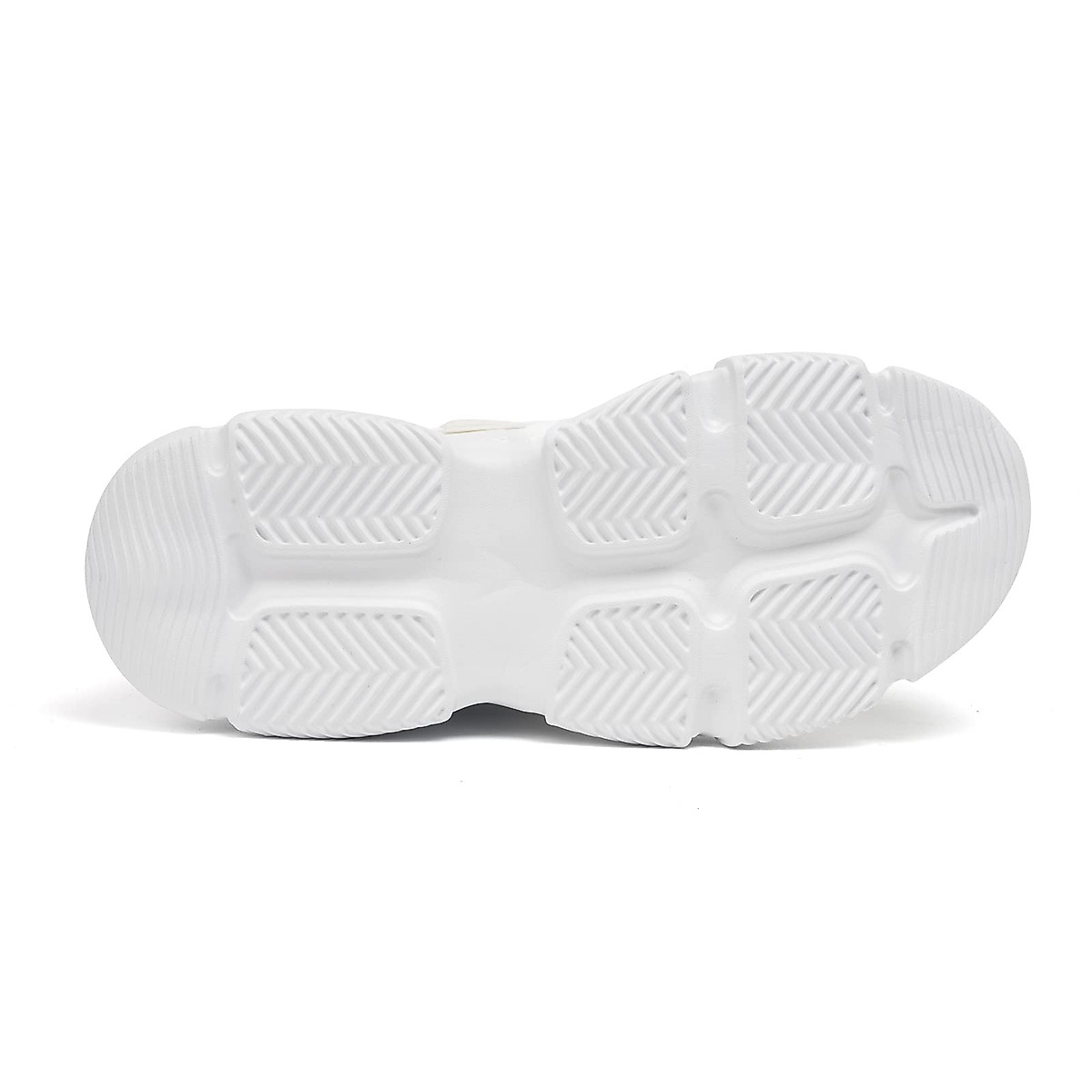 Niluber Women's Chunky Platform Sneakers-Slip On Breathable Running Shoes-Lightweight Glitter Rhinestone White Black Sneakers(White,6)