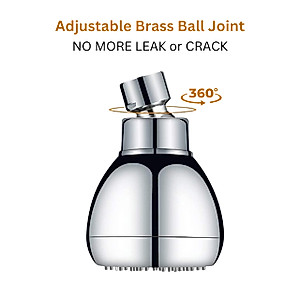 HandyCondo High Pressure Shower Head 3 Inch | Showerhead Is Perfect For Homes With Low Water Pressure | Leakproof Fixed Shower Heads With Angle-Adjustable Swivel Ball [chrome]