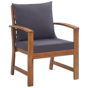 MBFLUUML Patio Dining Sets, Lawn Garden Backyard Deck Patio Table and Chairs, 4 Piece Garden Lounge Set with Cushions Solid Acacia Wood Suitable for Patio, Porch, Backyard, Balcony.