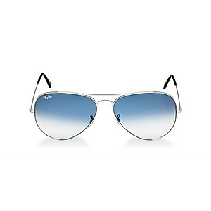RAY-BAN RB 3025 AVIATOR SUNGLASSES (58 mm, 003/3F SILVER CRYSTAL WHITE/GRADIENT BLUE)