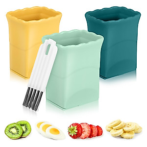 Cup Slicer Egg Strawberry Cutter: 3Pcs Handheld Fruit Slice Banana Slicers - Vegetable Slicer Mushroom Chopper