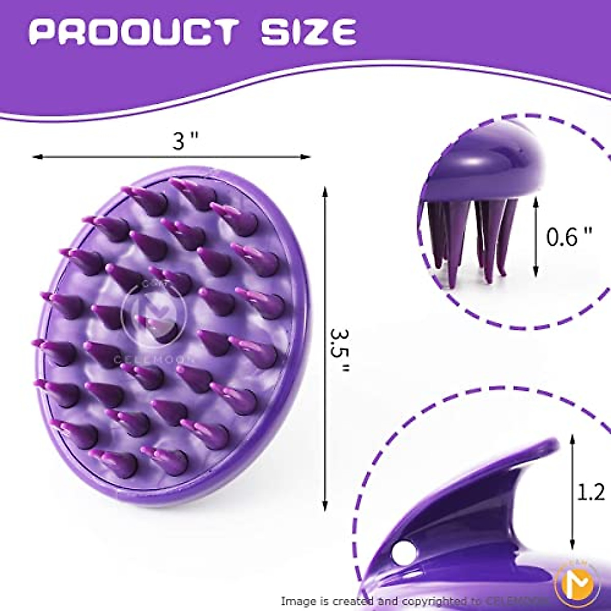 CeleMoon Cat Brush with Soft Rubber Pins, Washable Silicone Pet Brushes for Indoor Cats Grooming Shedding Massage Bath, No Scratching Removes Hair Mats Tangles and Loose Fur for Short to Long Haired