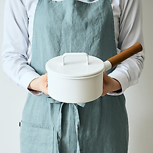 365methods YY-16S.Y Single-Handed Pot, Sauce Pan, Enamel, 6.7 inches (17 cm), Induction Compatible, Yellow