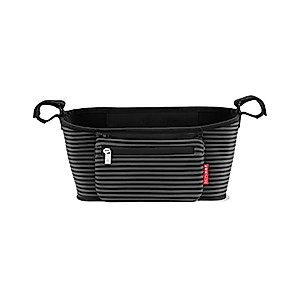 Skip Hop Universal Stroller Organizer, Grab & Go, Black Grey Stripes