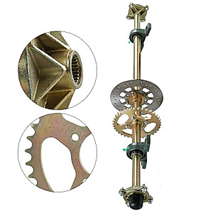 DNYSYSJ 44" ATV Quad Go Kart Rear Live Axle Kit, With Chain Sprocket Brake Disc Pillow Block Wheel Hub For Go-Karting, Golf Carts, Atvs And Four-Wheelers.