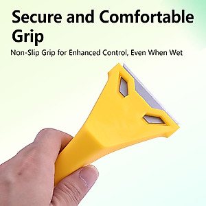 YAFIYGI Glass Scraper Heavy Duty Window Paint Scraper Plastic Razor Blade Scrapers Knife Tool for Stains Paints Putty Glue Residue Wallpaper Mud Windshields Removing Remover Cleaner(Yellow)