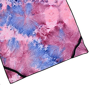 Beach Chair Cover, Microfiber Chaise Lounge Towel Cover with Storage Pockets for Pool Sun Lounger Hotel Garden Purple Tie-Dye