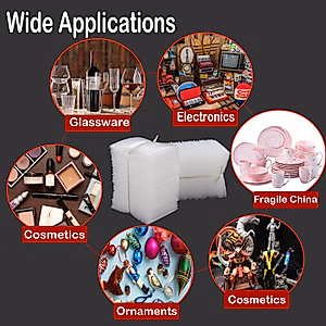 50Pcs Bubble Pouches Wrap 12”x12”, Clear Bubble Out Bags for Packing, Double Walled Moving Supplies Bubble Bags for Fragile Dishes China Plates, Bubble Pouch Bags for Shipping Storage Wrapping