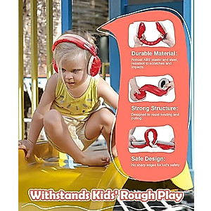 PROHEAR 032 2.0 Noise Cancelling Headphones for Kids - 25dB Noise Reduction - Adjustable Sensory Ear Protection Muffs for Concert, Fireworks, Monster Truck Shows, School - Red