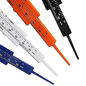 Qiningxia Portable Double Scale 80MM Plastic Eyebrow Measuring Vernier Caliper Caliper Ruler Plastic Permanent Makeup Measurement Tools, Black, Under 3 Inches