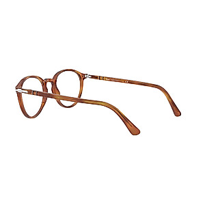 Persol PO3218V Round Prescription Eyewear Frames, Terra Di Siena/Demo Lens, 51 mm