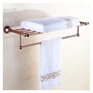 Towel Racks Towel Rail Bath Towel Rack with Hooks Wall Mounted Towel Holder Towel Bar Rail for Kitchen Bathroom Toilet Hotel