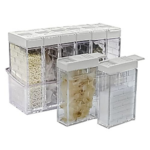 Jucaifu 6 Pcs Spice Shaker Jars, Salt and Pepper Shakers, Plastic Spice Dispenser, Salt Shakers, Seasoning Shaker Box, Condiment Set, spice containers (White)