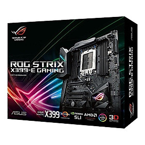ASUS ROG STRIX X399-E GAMING AMD Ryzen Threadripper TR4 DDR4 M.2 U.2 X399 EATX HEDT Motherboard with onboard 802.11AC WiFi, USB 3.1 Gen2, and AURA Sync RGB Lighting