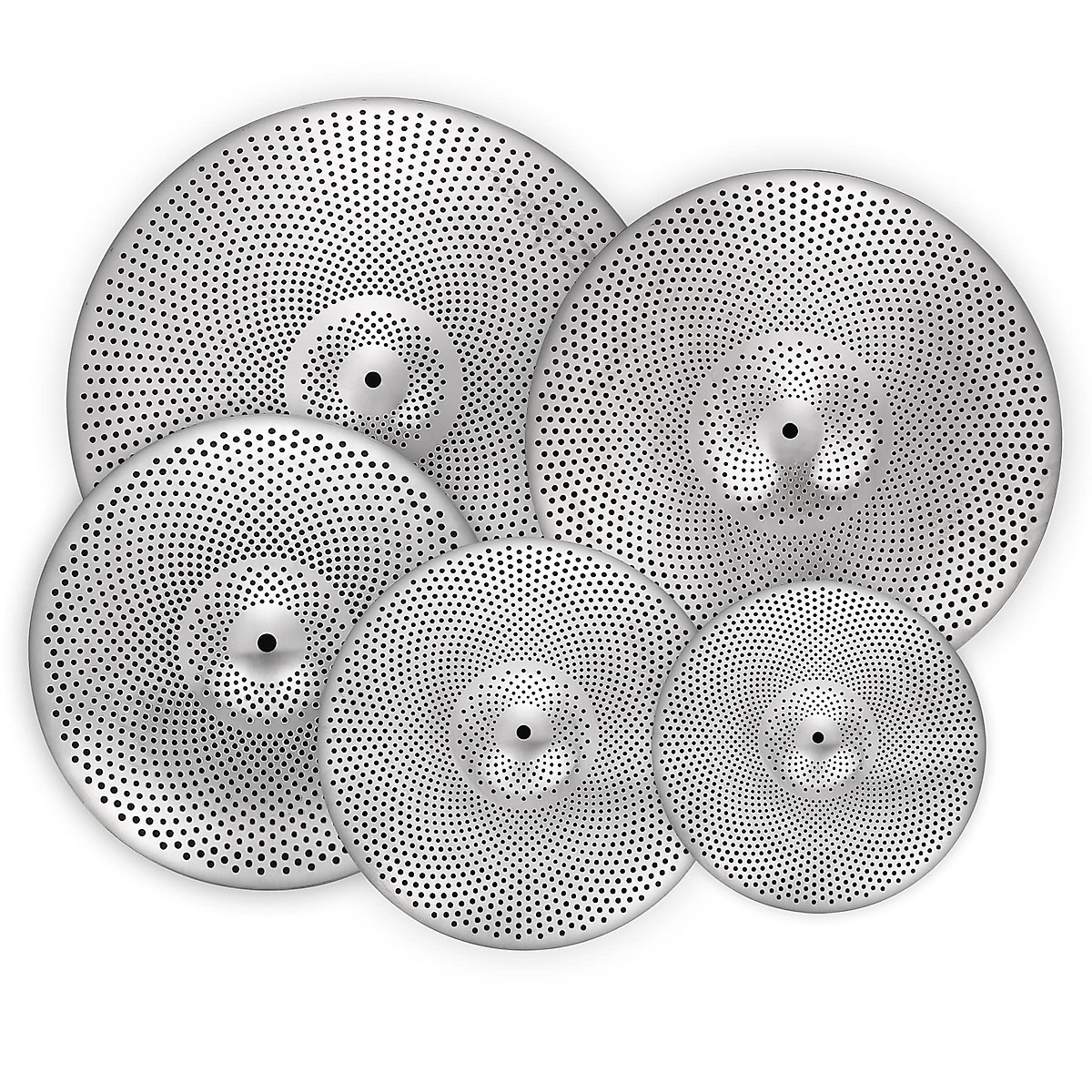 Low Volume Cymbal Pack Silver Mute Cymbal 14"/16"/18"/20" 5 Pieces Drum Cymbal Set