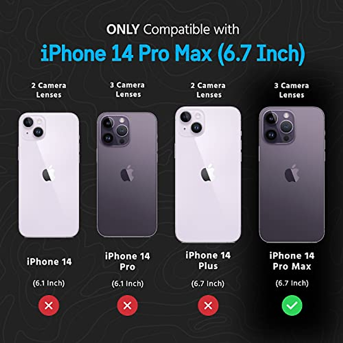 Pelican Shield Kevlar Series - iPhone 14 Pro Max Case 6.7" [Compatible with MagSafe] [21FT Military Grade Drop Protection] Magnetic Charging iPhone Case Cover with Belt Clip Holster Kickstand - Black