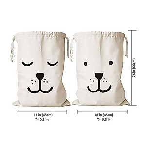 Lependor Kids Toy Canvas Duffle Storage Carry Heavy Duty Basket Laundry Bag Reusable Wall Delicates with Drawstring Pouch Christmas Gift for Travel, Ladies Sweater (Smile,18" x 26")