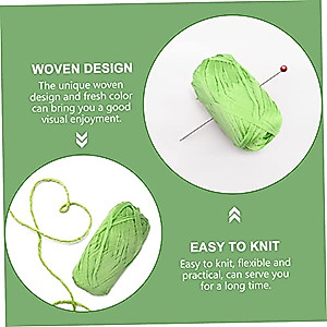 COHEALI 1 Roll Flat Line Wiring Jumbo Yarn Fluffy Yarn Braided Stretch Band Sock Yarn Fluffy Knitting Yarn Chunky Acrylic Light Green DIY Accessories Macrame Rope Braided Cord Crochet Rope