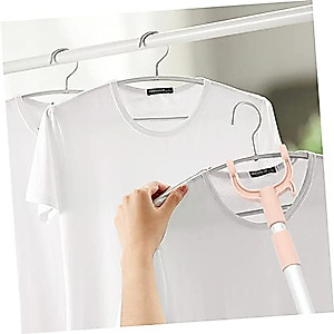 GARVALON 2pcs Clothesline Clothes Drying Clothes Reaching Rods Coat Hooks Heavy Duty Metal Hangers Clothing Racks for Home Reach Pole Telescoping Reach Sticks Adjustable Clothesline Rod Pp