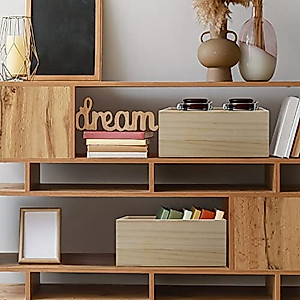 Sorbus Unfinished Wood Crates - Organizer Bins, Wooden Box for Pantry Organizer Storage, Closet, Arts & Crafts, Cabinet Organizers, Containers for Organizing (2 Pack)