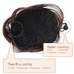 HSPJHTM 2 PCS Hair Bun Extensions Wig Accessory Updo Hairpieces Curly Wavy Hair Scrunchies Updo Hair Pieces Bun Extension Ponytail Messy for Women Girls - Chestnut Brown