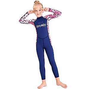 Full Body Kids Swimsuit One Piece Rash Guard Long Sleeve Wetsuit Skin for Girls Boys