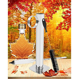 NTSUMI Maple Syrup Hydrometer Test Cup Kit, Maple Syrup Density Kit Fit for Testing Maple Syrup Sugar Candy Making, Stainless Steel Maple Syrup Kit with Cleaning Brush