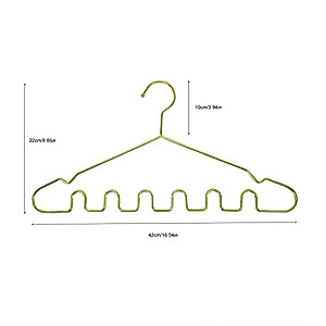 Multifunctional Wavy Hangers, Vest Hangers, Bra Hangers, Scarf Hangers, Space-Saving Metal Hangers for Hanging Halter Tops, Vests, Scarves, Ties, Belts, Hats Hangers。 (5 PCS) (Rose-Gold)