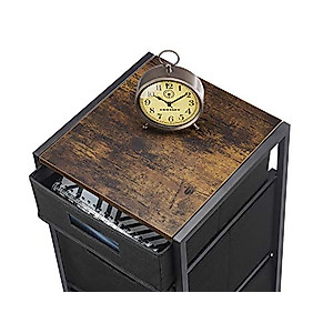 Whitmor Rolling 3-Drawer Storage Utility Cart, Brown