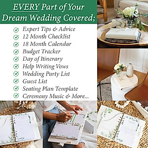 Wedding Planner Book and Organizer for The Bride -Faux Leather, Gold Foil 'Future Mrs' Wedding Binder I Includes Pen, Bookmark & Stickers I Engagement Gifts for Women I Wedding Planning Book Checklist