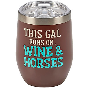 Primitives by Kathy Wine Tumbler - Wine & Horses