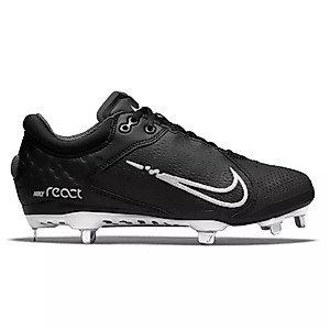 Nike Hyperdiamond 4 Elite CZ5917-010 Black/Dark Smoke Grey/Wolf Grey/White Women's Metal Softball Cleats 8 US