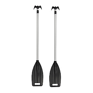 Pactrade Marine Boat Kayak Raft Floating Set of 2 Telescopic 45'' - 72'' Oar Paddle & Hook Anodized Aluminum Shaft (2 pcs)