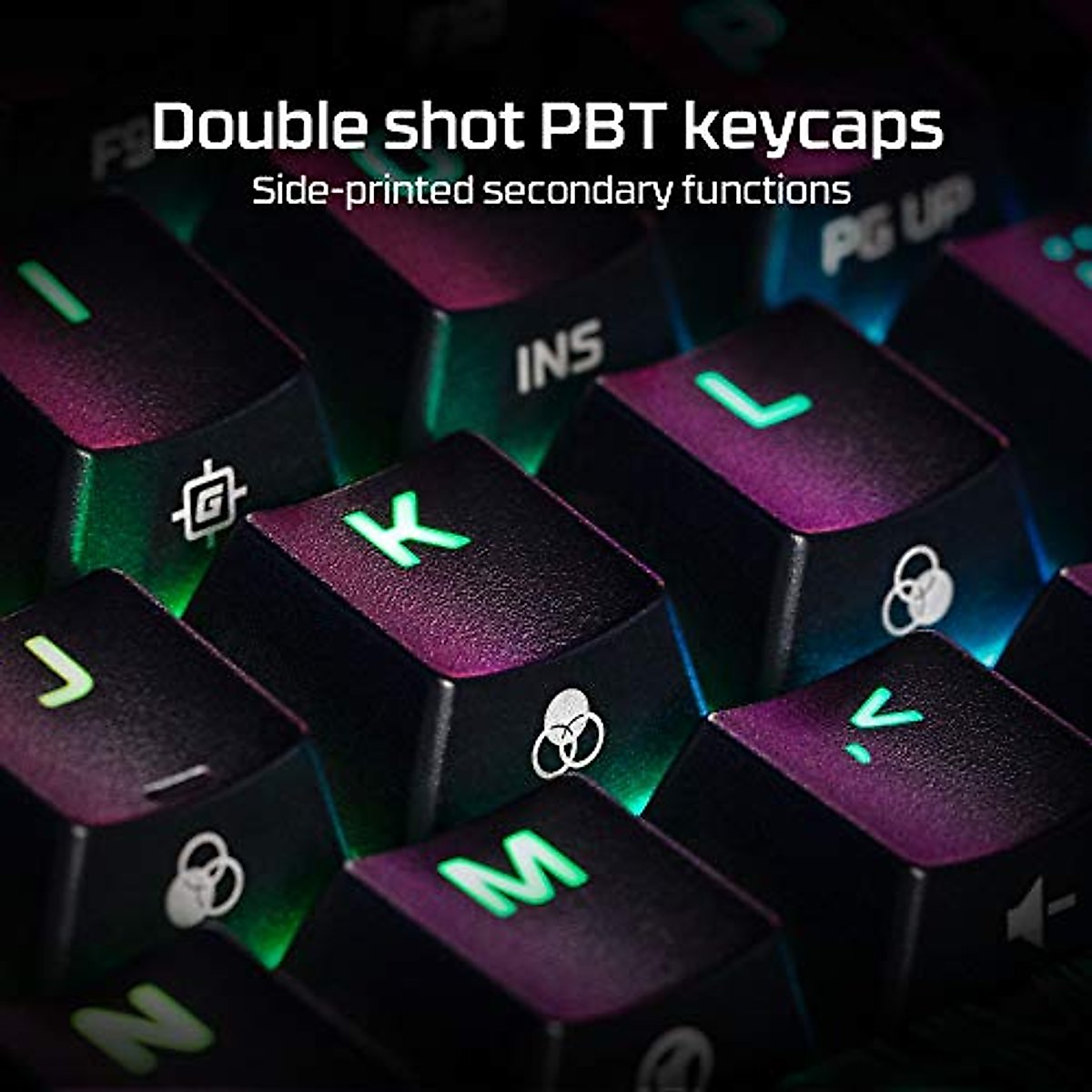 HyperX Alloy Origins 60 - Mechanical Gaming Keyboard & Pudding Keycaps - Double Shot PBT Keycap Set with Translucent Layer, for Mechanical Keyboards - Black
