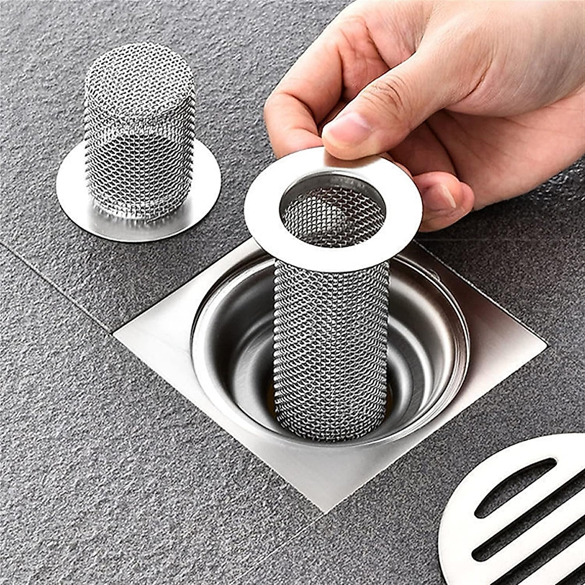 Drain Strainer,Sink Stopper,Stainless Steel Kitchen Sink Strainer Floor Drain Strainer Anti-Clogging Strainer Bathtub Hair Trap Shower Drain Strainer Drain Pipe
