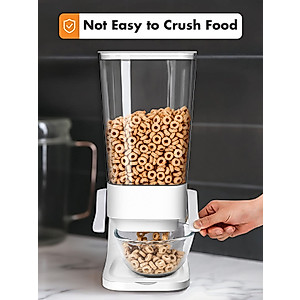 Conworld Cereal Dispenser Countertop, Candy Dispenser, Big Dry Food Cereal Dispenser, Not Easy to crush Food, Can Hold Cereal, Small Snack, for Home Office Hotel Commercial Bar, White (5000ml)