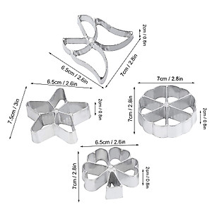 Fdit 4pcs Kitchen Cake Printing Pastry Cake Printing Pastry Biscuit Dessert Maker Waffle Model Set Baking Accessories Best Biscuit Lovers