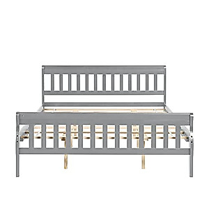 HAUSHECK Queen Bed Frame w/Headboard, Modern Platform Bed with 12" Under Storage Space, Queen Wood Bed Frame No Box Spring Needed for Kids, Teen, Adults, Wooden Slats Support Mattress Foundation