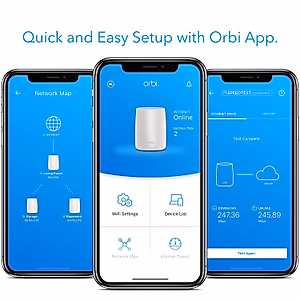 NETGEAR Orbi Compact Wall-Plug Whole Home Mesh WiFi System - WiFi router and wall-plug satellite extender with speeds up to 2.2 Gbps over 3,500 sq. feet, AC2200 (RBK20W)