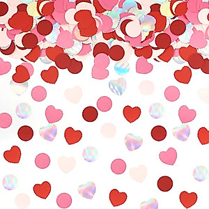 Heart Confetti for Valentine's Day Heart Confetti for Tables Valentines Day Confetti Valentine Party Supplies Wedding Bachelorette Engagement Birthday Party Table Decorations Valentines Day Decor