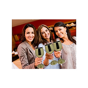 K&K Home Stainless Steel Unbreakable Gold Wine Glasses - oz - Set of 2 Colored, Elegant Metal Wine Goblets - Perfect for Outdoors, Weddings, and Parties - Unique Wine Gifts