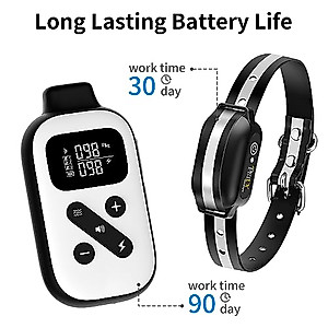 PetJoy Shock Collar for Large Dogs, Bark Collar with Remote and Automatic Mode, Dog Training Collar with Beep, Vibration and Shock, Waterproof Electric Dog Reflective Collars