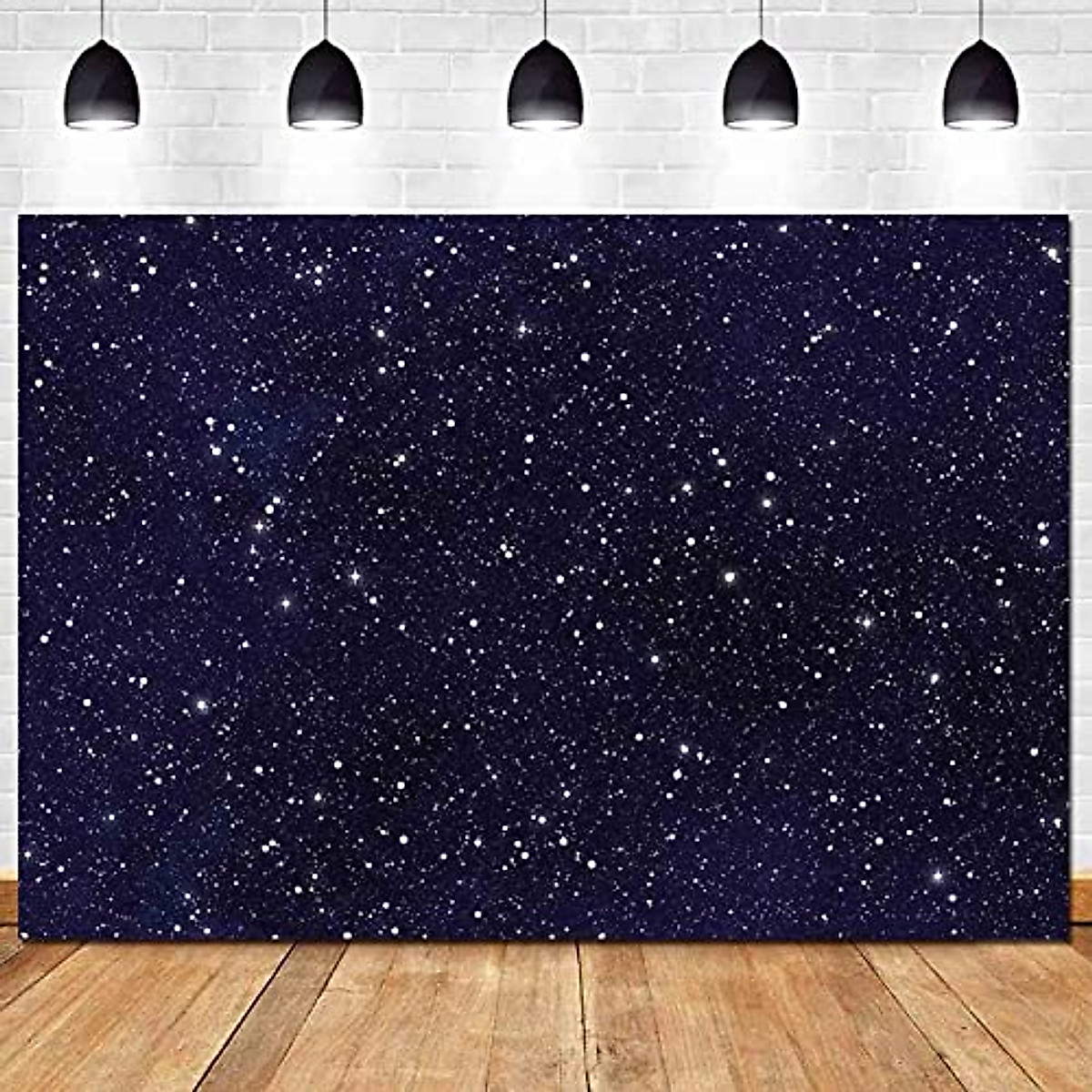 HQM 8x6FT Soft Fabric/Polyester Backdrop Night Sky Star Universe Space Starry Photo Background Boy or Girl Birthday Party Decor Banner