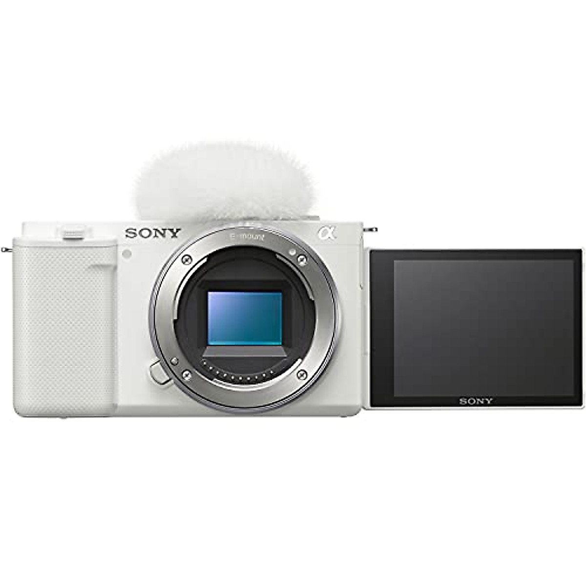 Sony ZV-E10 Mirrorless Camera Vlogger Kit with 16-50mm F3.5-5.6 Lens ILCZV-E10L/W White Bundle with ACCVC1 Including GP-VPT2BT Grip + Filters + Wide & Telephoto Lenses + Deco Gear Case & Accessories