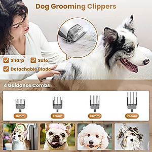 INSE Pet Grooming Vacuum, Dog Grooming Vacuum & Dog Grooming Kit Suction 99% Pet Hair, Large Dust Cup Pet Hair Vacuum with Clipper for Dogs, 5 Pet Grooming Tools for Shedding Pet Hair