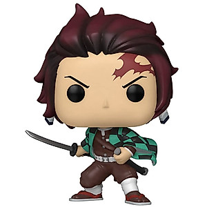 POP Demon Slayer - Tanjiro Kamado Funko Vinyl Figure (Bundled with Compatible Box Protector Case), Multicolor, 3.75 inches