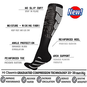 Hi Clasmix 6 Pairs Compression Socks for Women&Men-20-30mmhg Best for Circulation,Pregnancy,Media,Nurse,Running,Travel(Multicoloured 111a Large-X-Large)