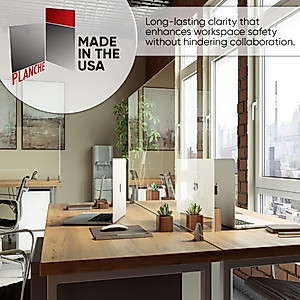 Plexiglass Table Top Sneeze Guard – Desk Divider for Students, Office, Transactions – Acrylic Shield | (24" x 36" with Cutout)